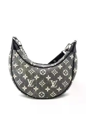 LOUIS VUITTON Monogram Jacquard Denim Hobo Bag - Black