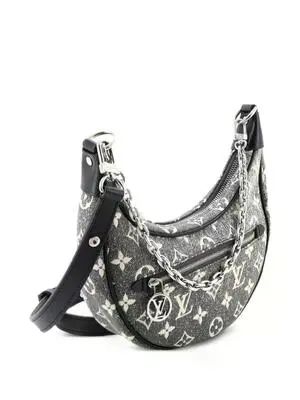 LOUIS VUITTON Monogram Jacquard Denim Hobo Bag - Black