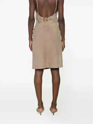 ST. AGNI Suede Wrap Skirt