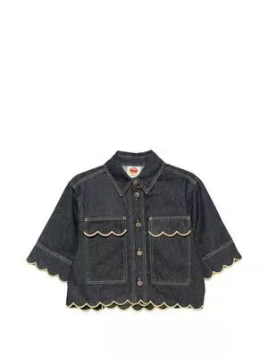 Farm Rio Scallop-edge Shirt - Blue