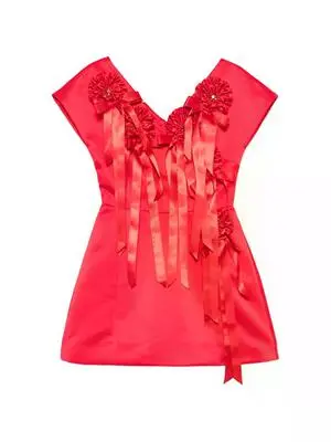 Simone Rocha Rosette-detail Ruffled Mini Dress
