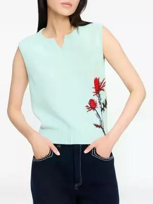 BARRIE Thistle-motif Sleeveless Top