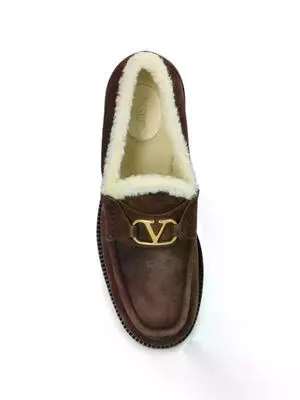 Valentino Garavani Vlogo Signature Shearling-lined Loafers