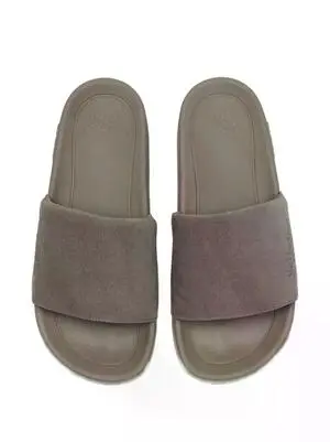 Mcm We The Best Ultrasuede Slides - Grey