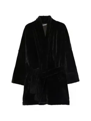Nour Hammour Raquel Belted Coat - Black