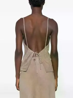 ST. AGNI Suede Low-back Cami Top