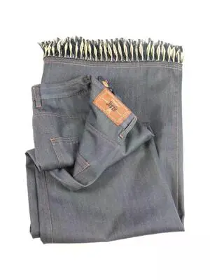 JEAN PAUL GAULTIER Denim Maxi Skirt With Fringed Hem