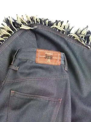JEAN PAUL GAULTIER Denim Maxi Skirt With Fringed Hem