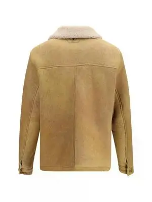 SALVATORE SANTORO Shearling-collar Button-up Jacket