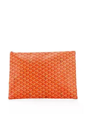 Goyard Senat Zip Coated Canvas Gm Pouch - Orange