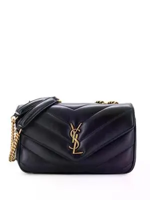 Saint Laurent Loulou Nm Shoulder Bag Matelassé Chevron Leather - Black