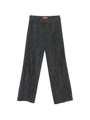 Missoni Zigzag Knit Palazzo Pants - Blue