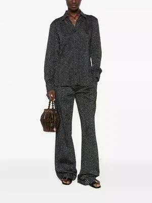 Missoni Zigzag Knit Palazzo Pants - Blue