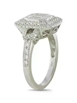 LB EXCLUSIVE 1.25 Carat Diamond Halo Ring In 18k White Gold