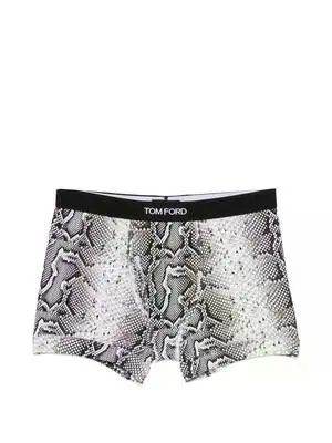 TOM FORD Snake-print Logo-waistband Boxers - White