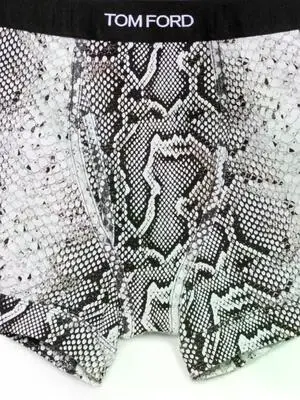 TOM FORD Snake-print Logo-waistband Boxers - White