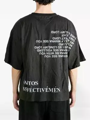 SAITOS Wormhole Graphic-print Distressed T-shirt