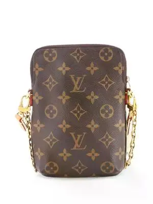 LOUIS VUITTON Utility Phone Sleeve Bag Monogram Canvas Crossbody Bag - Brown