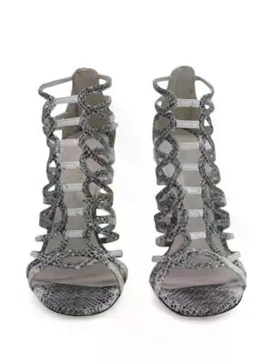 STUART WEITZMAN Loops Python-embossed Sandals