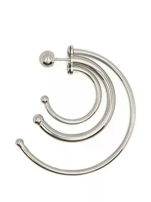 PANCONESI Pierced Solar Triple-hoop Earrings - Silver