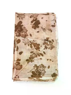 UMA WANG Floral-print Frayed Scarf