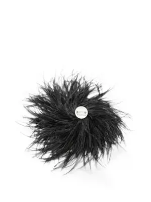 GIANLUCA CAPANNOLO Feather-embellished Brooch - Black
