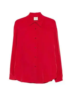 ALYSI Silk Button-down Shirt - Red