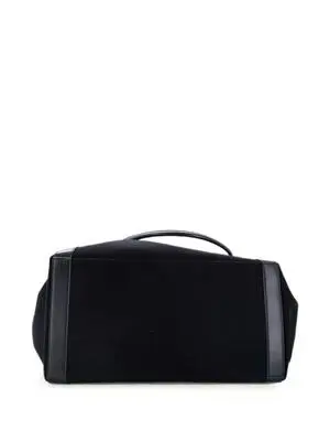 Saint Laurent Rive Gauche Open Embroidered Canvas Large Tote Bag