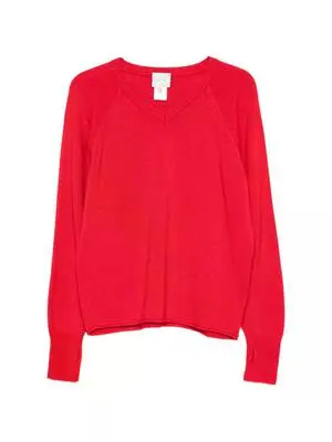 ALYSI V-neck Cashmere Knit - Red