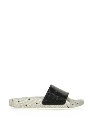Red Valentino Point D'esprit Open-toe Sliders - Black