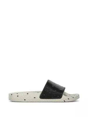 Red Valentino Point D'esprit Open-toe Sliders - Black