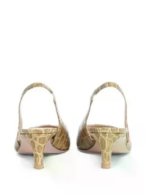 Roberto Festa Mixia Crocodile-embossed Leather Heeled Pumps