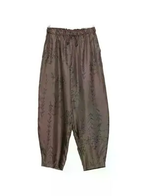 ALYSI Floral-print Silk Track Pants