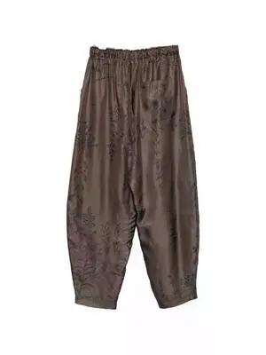 ALYSI Floral-print Silk Track Pants