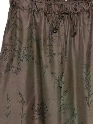 ALYSI Floral-print Silk Track Pants