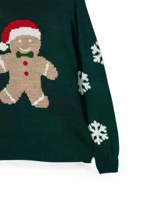 SIOLA Gingerbread Intarsia Snowflake Print Sweater