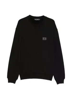 Dolce & Gabbana Logo Plaque Crew Neck Sweater