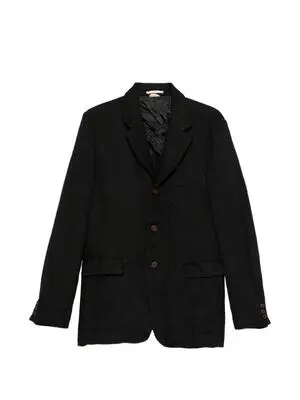 Comme Des Garçons Diagonal-stripe Notched-lapels Jacket - Black