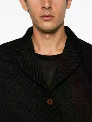 Comme Des Garçons Diagonal-stripe Notched-lapels Jacket