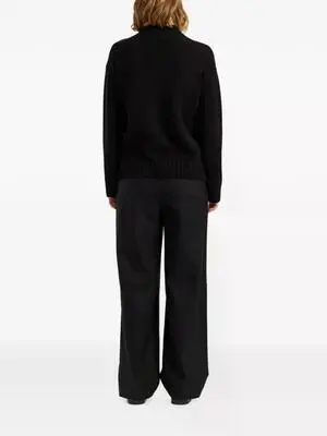 Chinti & Parker Funnel-neck Ribbed-trim Sweater - Black