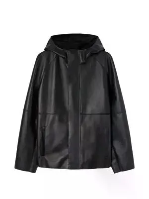 RETORI Hooded Leather Jacket - Black