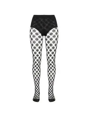 Wolford Geometric Pattern Fishnet Tights - Black