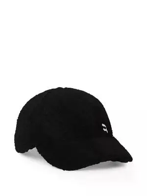 Karl Lagerfeld Ikonik Shearling Cap - Black