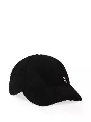 Karl Lagerfeld Shearling Baseball Cap - Black