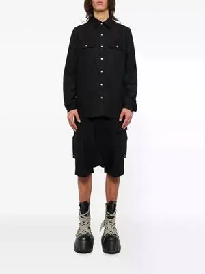 Rick Owens Fw26 Tower Outershirt In Ramie Moleskin