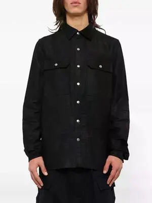 Rick Owens Fw26 Tower Outershirt In Ramie Moleskin