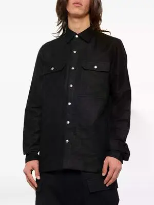 Rick Owens Fw26 Tower Outershirt In Ramie Moleskin