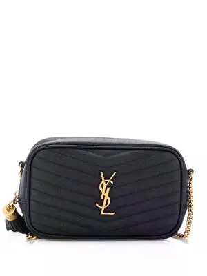 Saint Laurent Lou Camera Bag Matelasse Chevron Leather Mini Crossbody Bag - Black