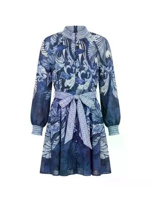 Hale Bob Floral-print Belted Dress - Blue