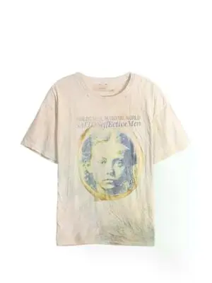 SAITOS Analog Soul Graphic-print Distressed T-shirt - Neutrals